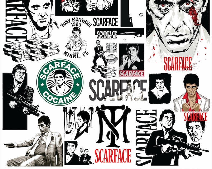 SCARFACE , Dxf, Eps, Svg, Pdf, Png , Cricut , Silhouette , File Cut ...