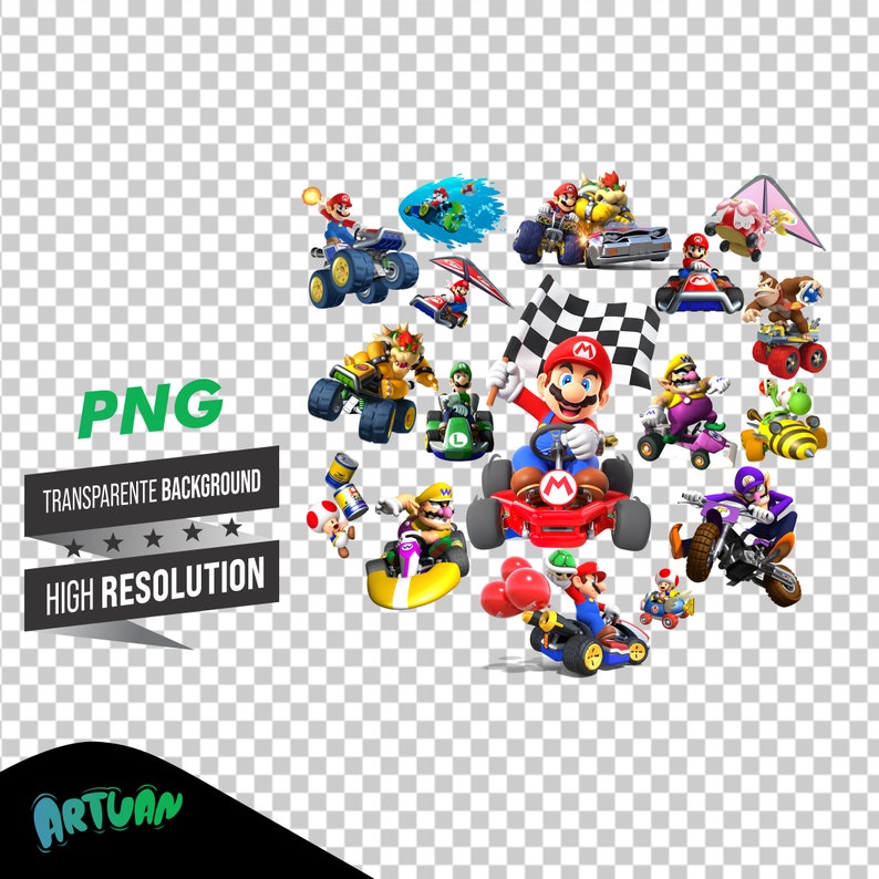 MARIO KART PNG 3468 X 3467 Px Tour, Instant Download, Transparent ...