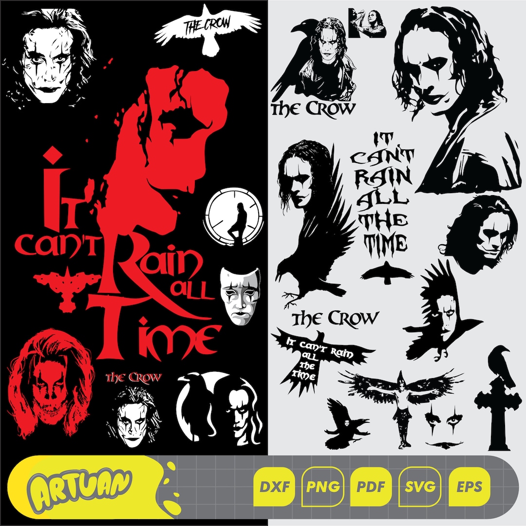 The Crow, Dxf, Eps, Svg, Pdf, Png, Cricut, Silhouette, File Cut ...