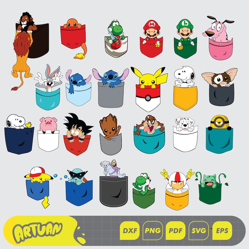 POCKETS , Dxf, Eps, Svg, Pdf, Png , Cricut , Silhouette , File Cut ...