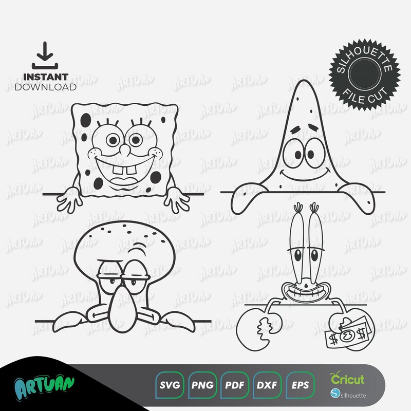 Squidward Graduation Svg - Etsy