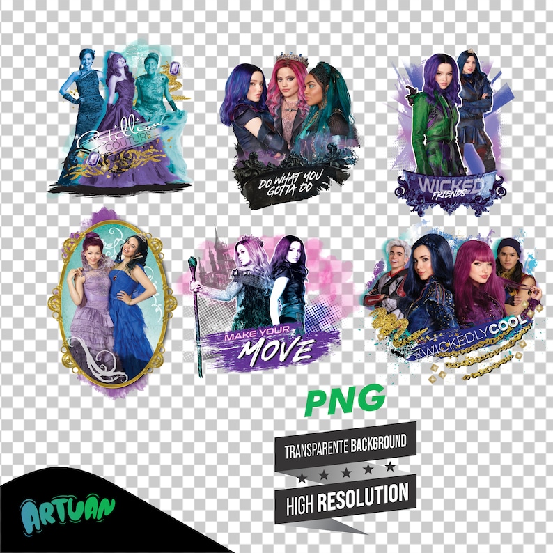 Descendants Bundle, PNG, Instant Download, Clip Art, File Art, High ...