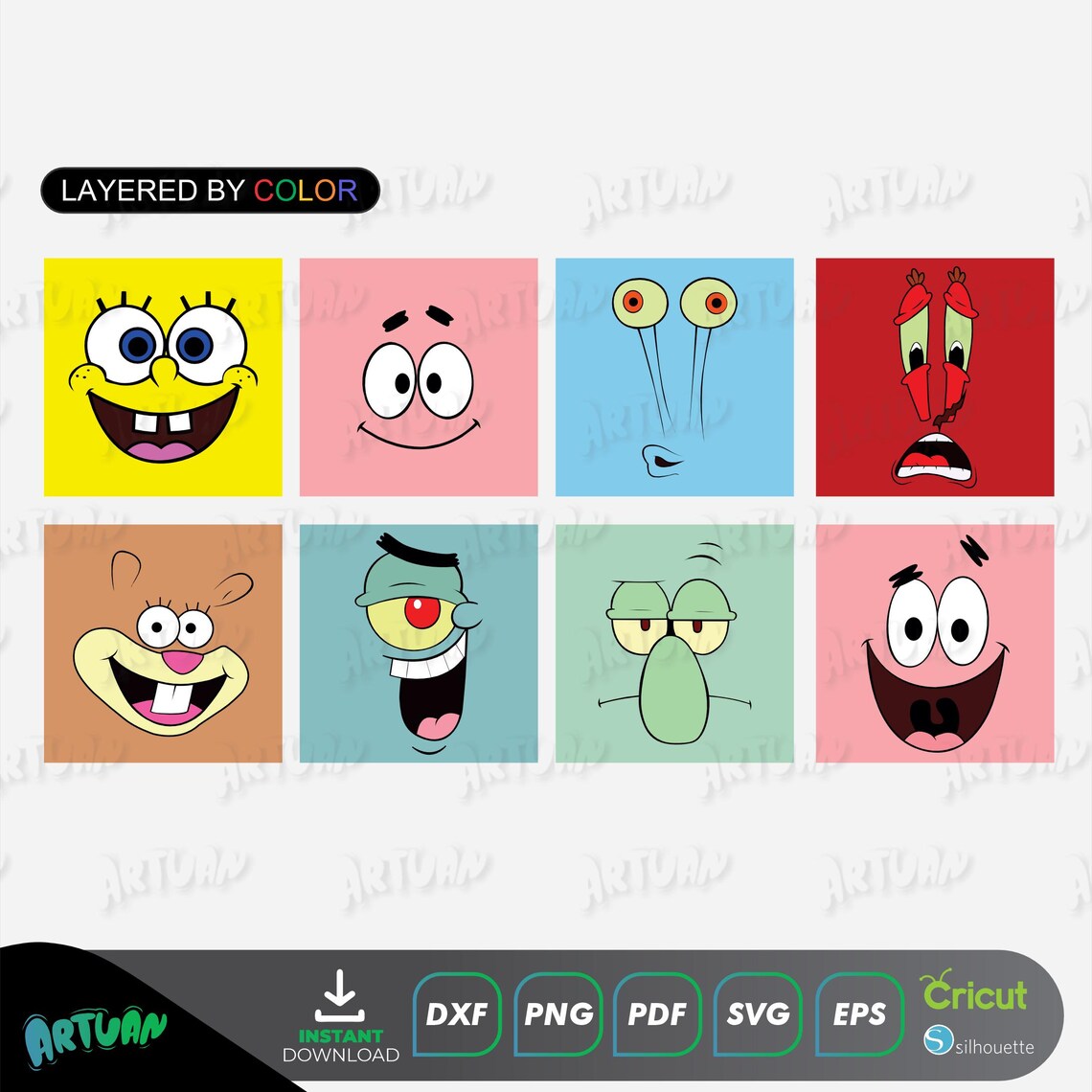 FACE Sponge Party, Clip Art, Collage Crafts, File Art, Print Art ...