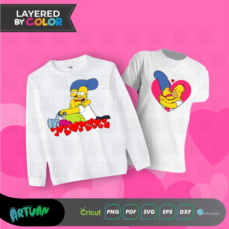 Simpson Love Bundle, SVG, Dxf, Eps, Pdf, Png , Cricut , Silhouette ...