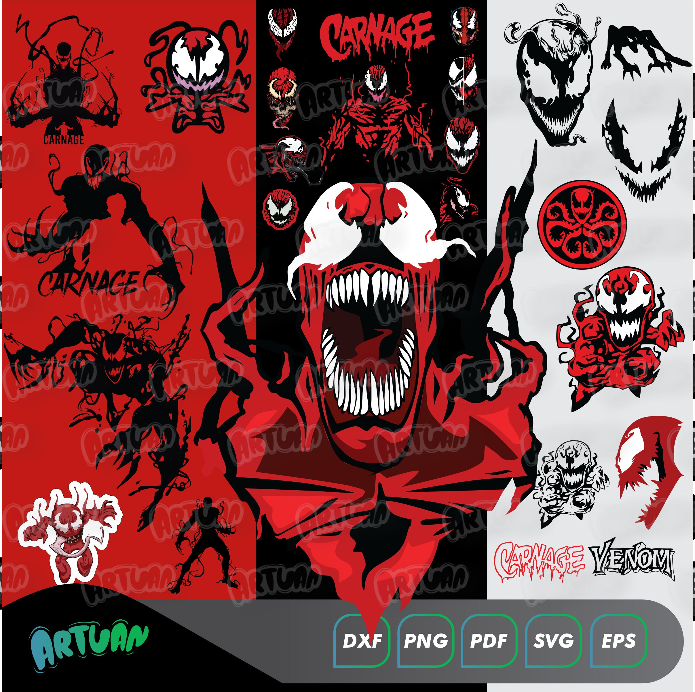 CARNAGE Bundle Dxf, Cricut, Silhouette, Svg, Pdf, Eps, Png, High ...