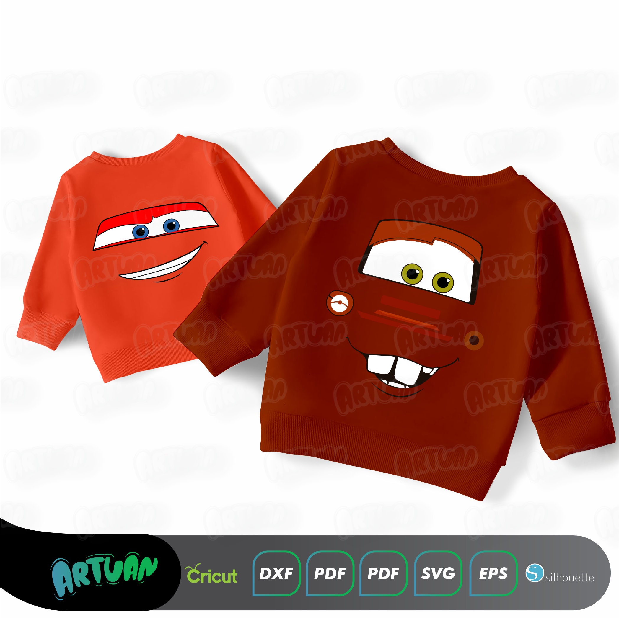 Carsface Bundle Svg, Dxf, Eps, Pdf, Png, Cricut, Silhouette, Cut File ...