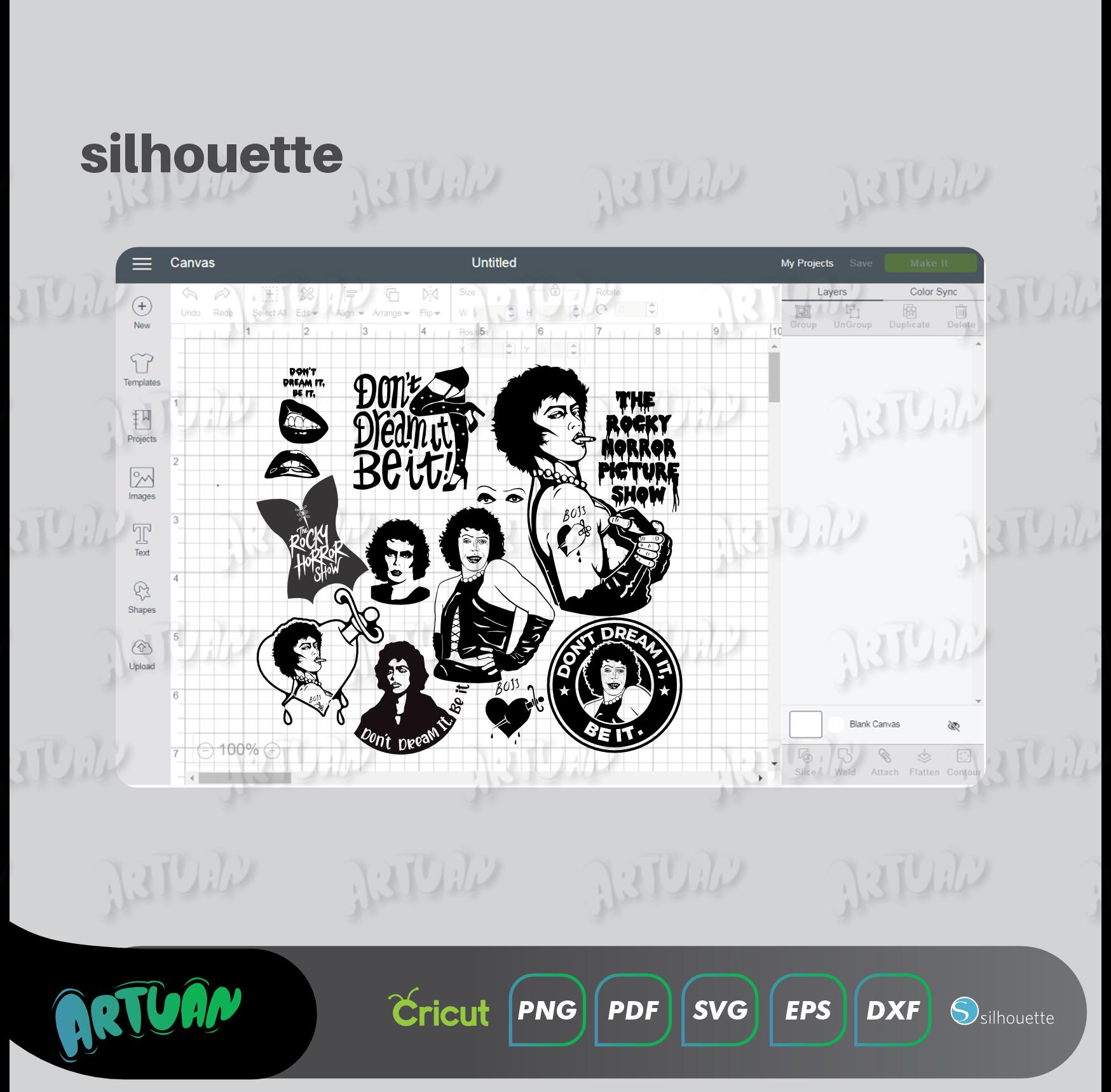 Rocky Horror S. Clip Art, Cut Files, Svg, Dxf, Png, Eps, Pdf, Print ...