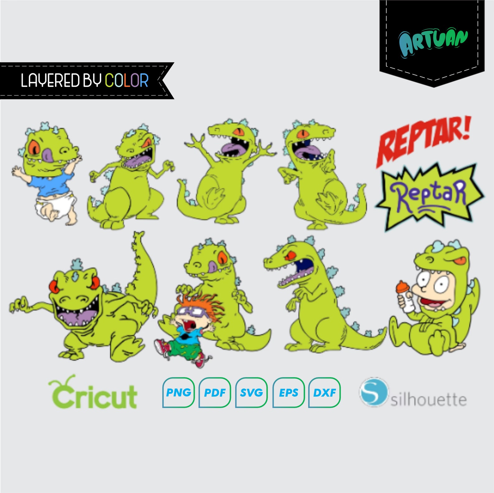 Bundle Reptar RUGRATS ,cricut, Silhouette, Svg, Eps, Pdf, Png, Instant ...