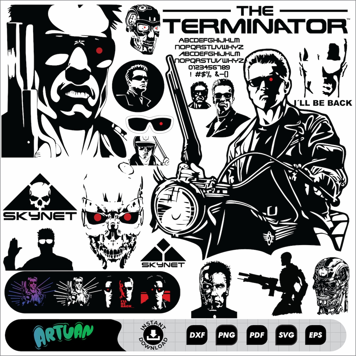 Terminator Svg, Eps, Pdf, Png, Cricut, Print, Silhouette, Instant ...