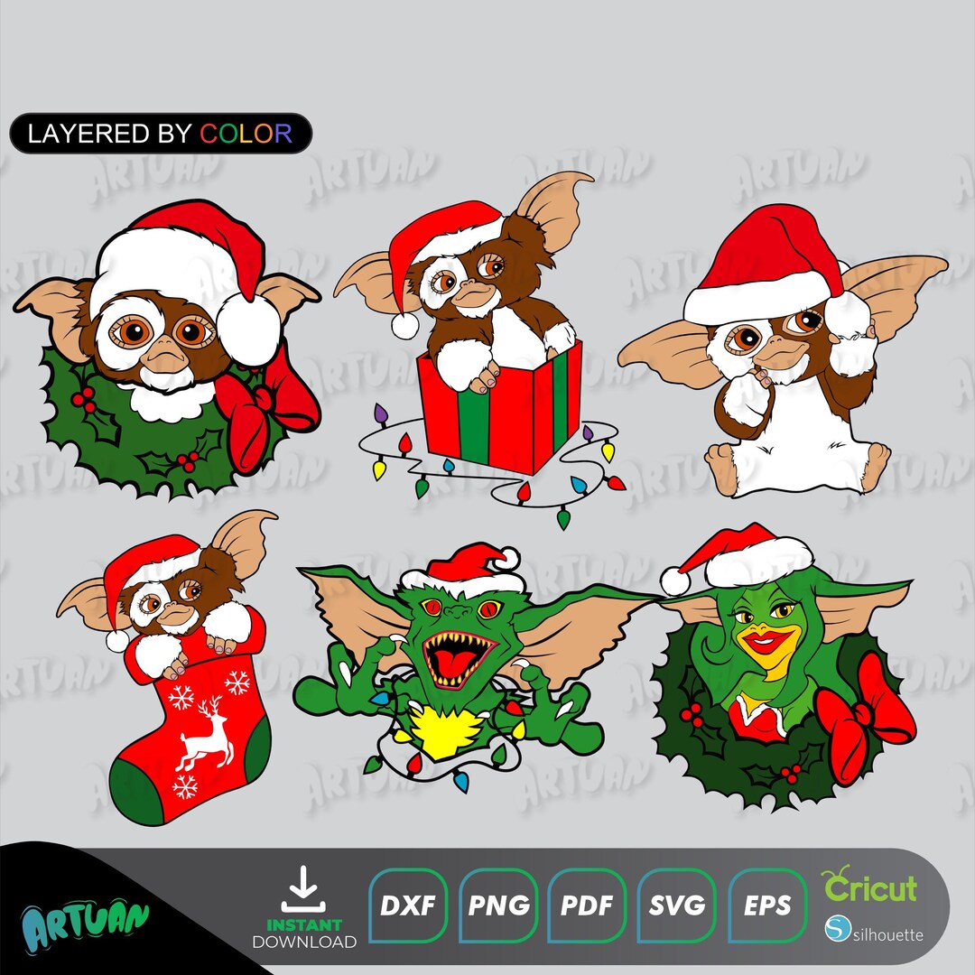 Grem. Christmas Clip Art, Svg, Png, Dxf, Eps, Pdf, Files Cute, Cricut ...