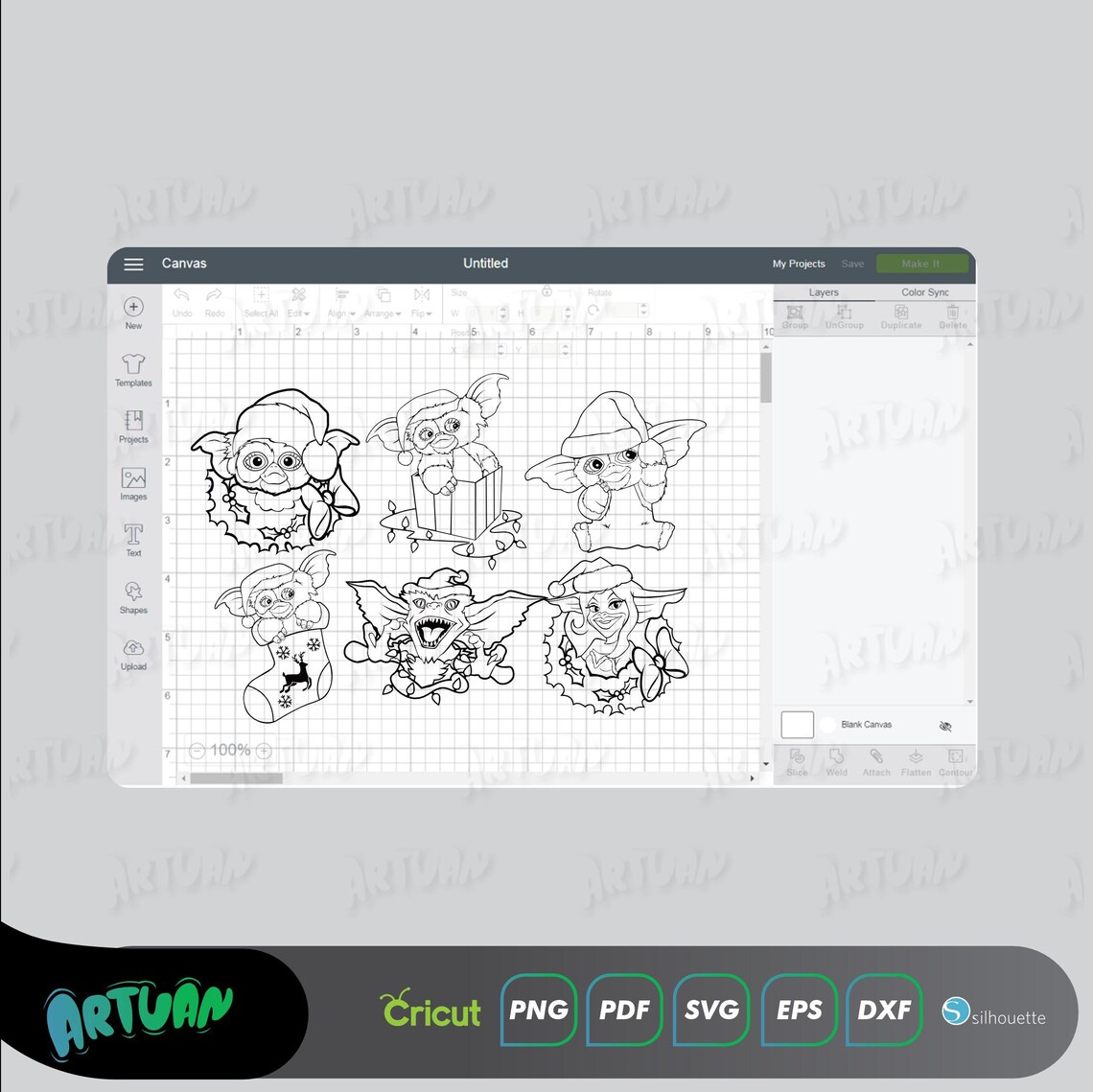 Grem. Christmas Clip Art, Svg, Png, Dxf, Eps, Pdf, Files Cute, Cricut ...
