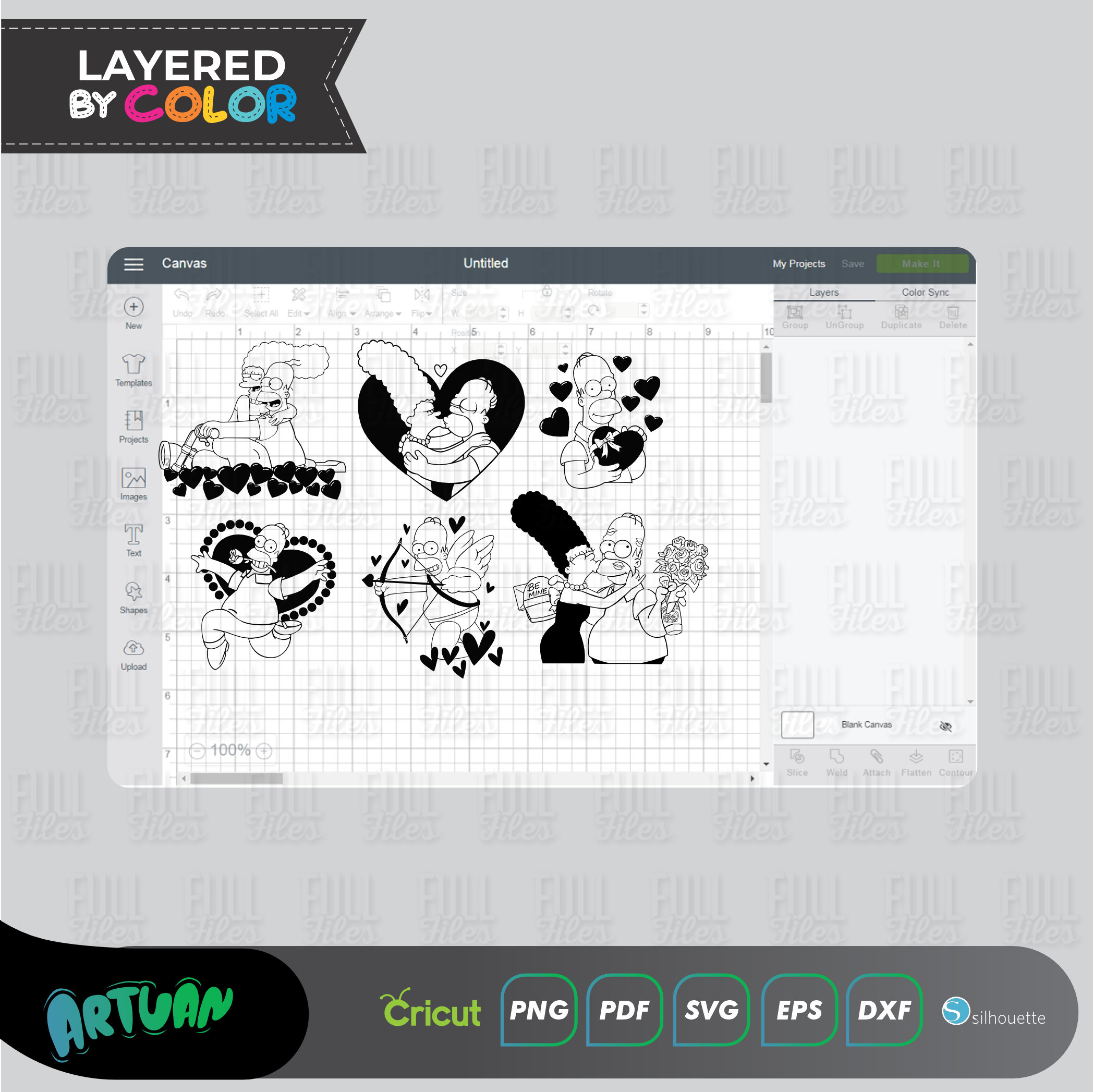 Simpson Love Bundle, SVG, Dxf, Eps, Pdf, Png , Cricut , Silhouette ...