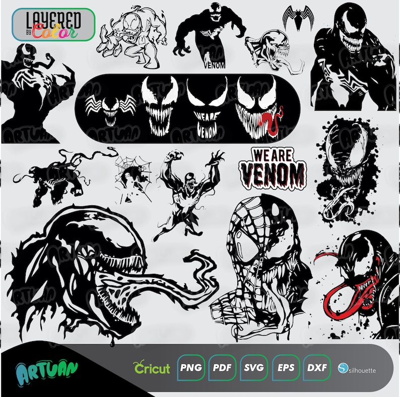 VENOM SVG, DXF, Pdf, Png, Eps, , File Cut , Cricut , Silhouette, High ...