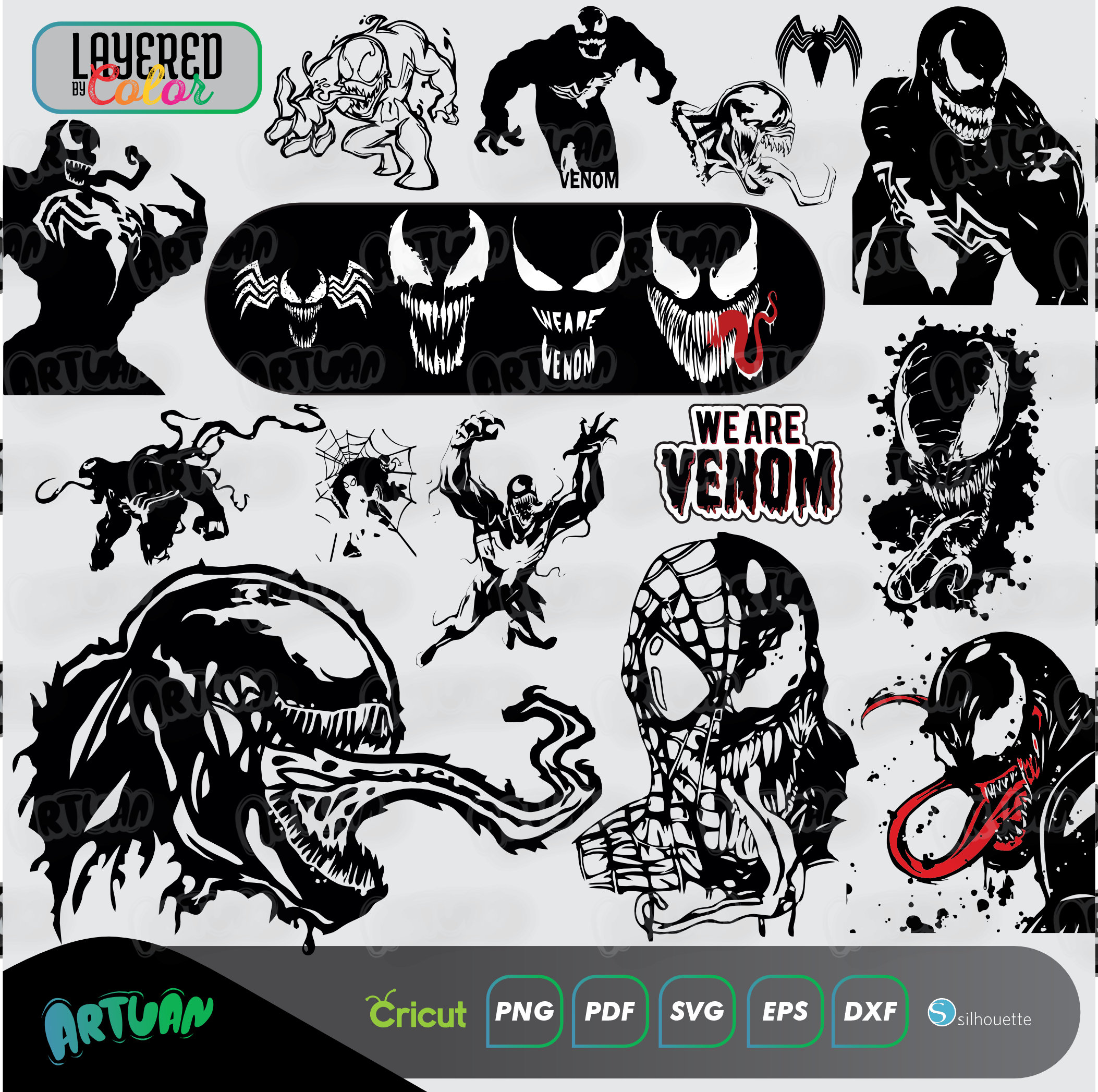 VENOM SVG, DXF, Pdf, Png, Eps, , File Cut , Cricut , Silhouette, High ...