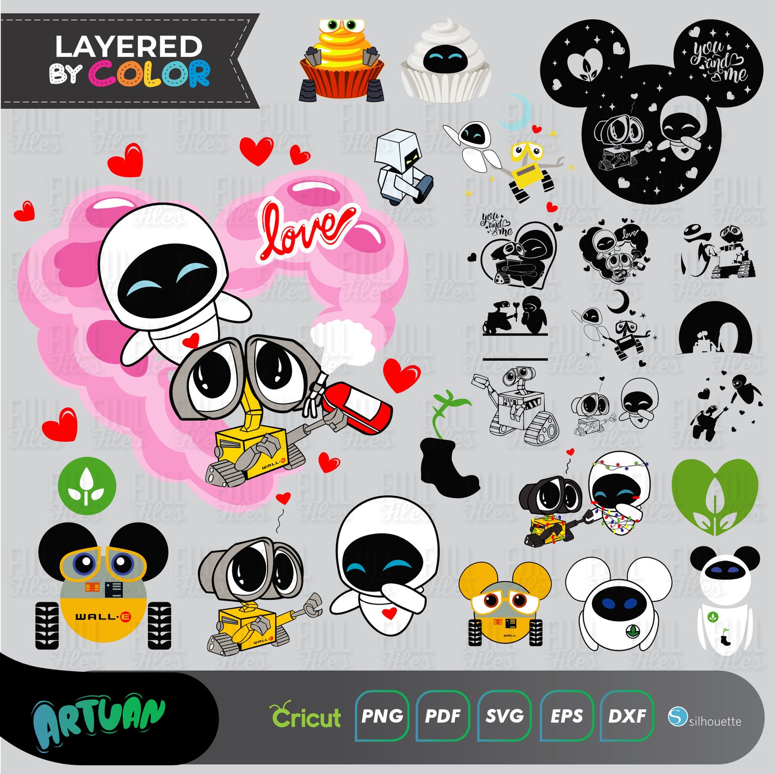 Love Bundle SVG, Dxf, Eps, Pdf, Png, Cricut, Silhouette, Cut File, Clip ...
