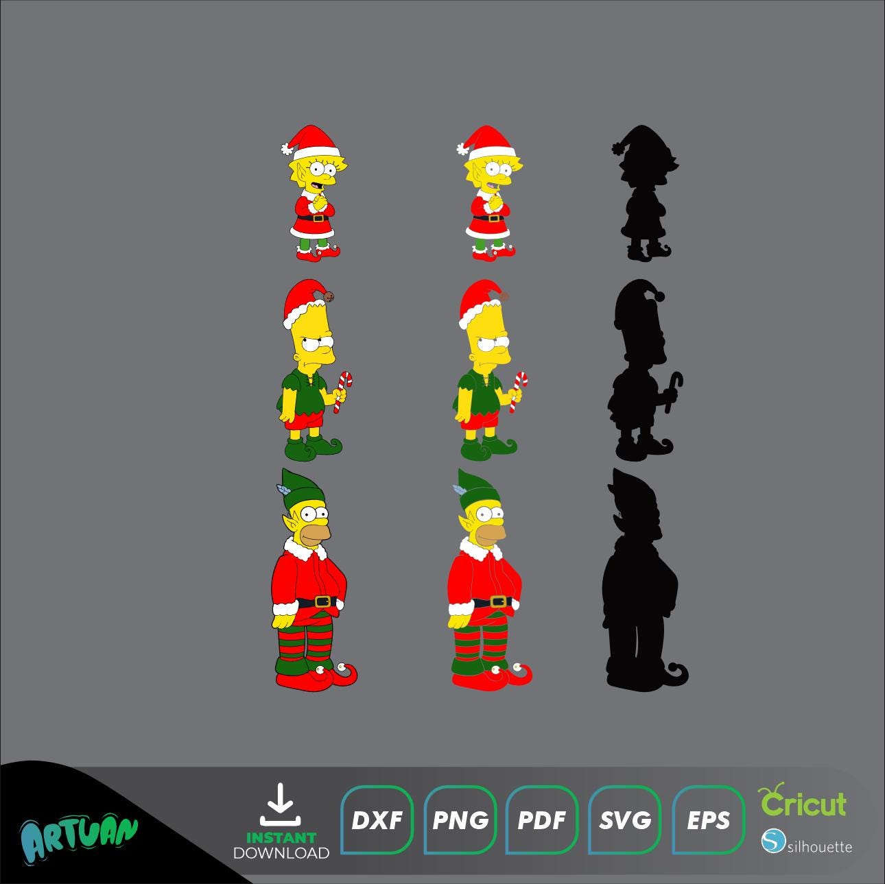 Simp. Christmas, Clip Art, Bundle, Svg, Dxf, Png, Eps, Pdf, Stickers, T ...