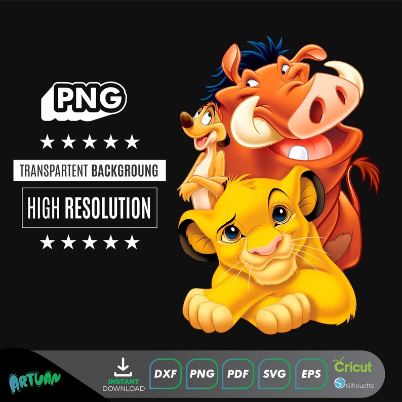 Simba PNG, HIGH Resolution, Transparent Background, Print, Sublimation ...
