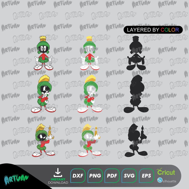 Marvin Clip Art, Bundles, Svg, Dxf, Png, Pdf, Eps, Printable ...