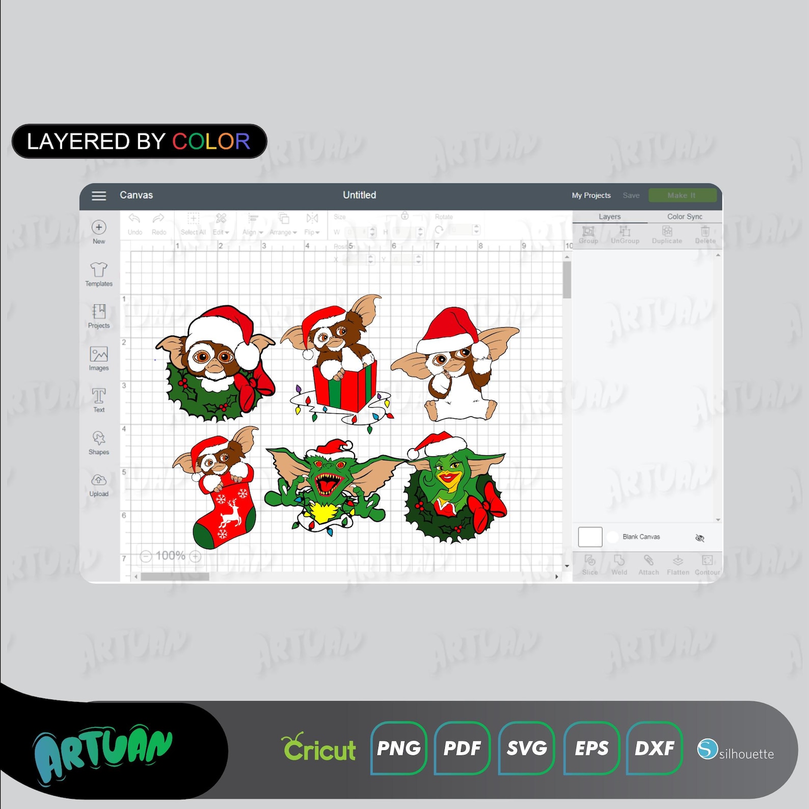 Grem. Christmas Clip Art, Svg, Png, Dxf, Eps, Pdf, Files Cute, Cricut ...