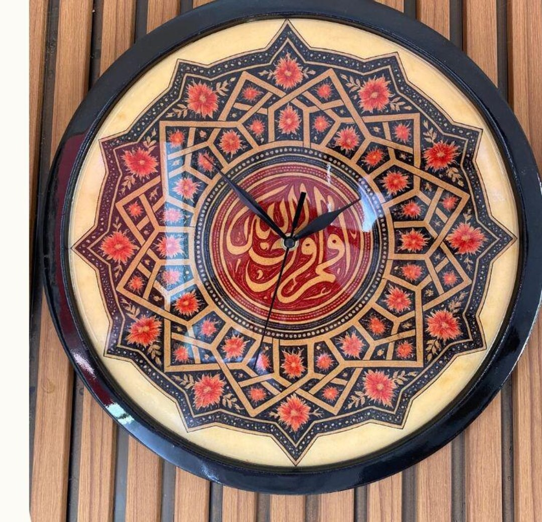 Handmade Moroccan Wood Wall Clock | Bohemian Home Decor (40 Cm) - Etsy