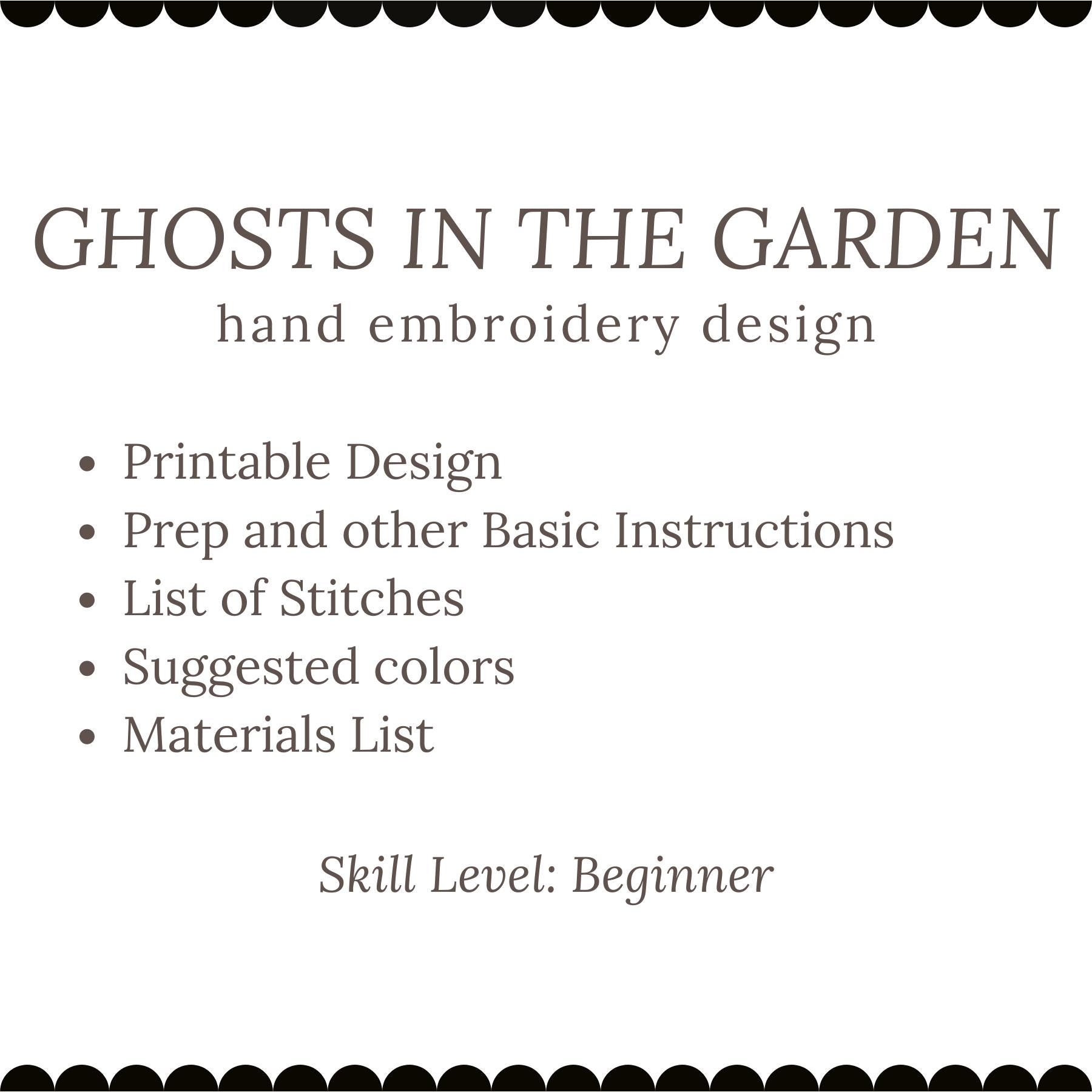 Ghosts in the Garden - Hand Embroidery Pattern - Etsy
