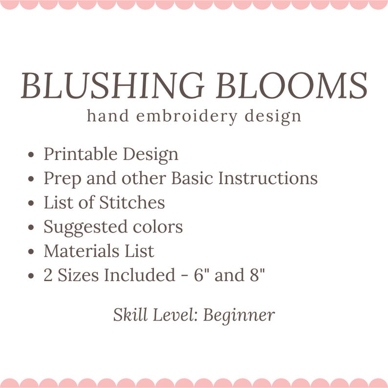 Blushing Blooms - Simple, Floral, Hand Embroidery Design - Etsy