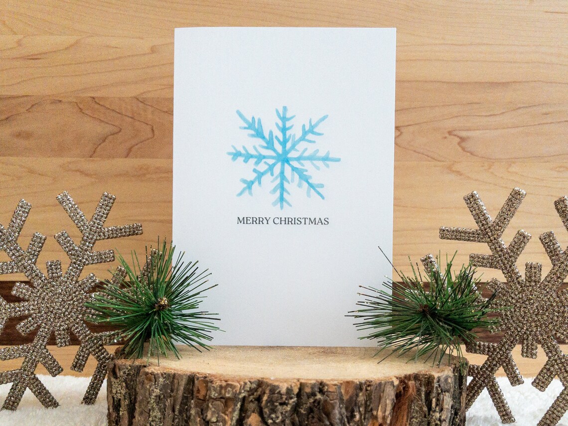 Printable Christmas Cards Digital Download Simple Christmas Cards Set ...