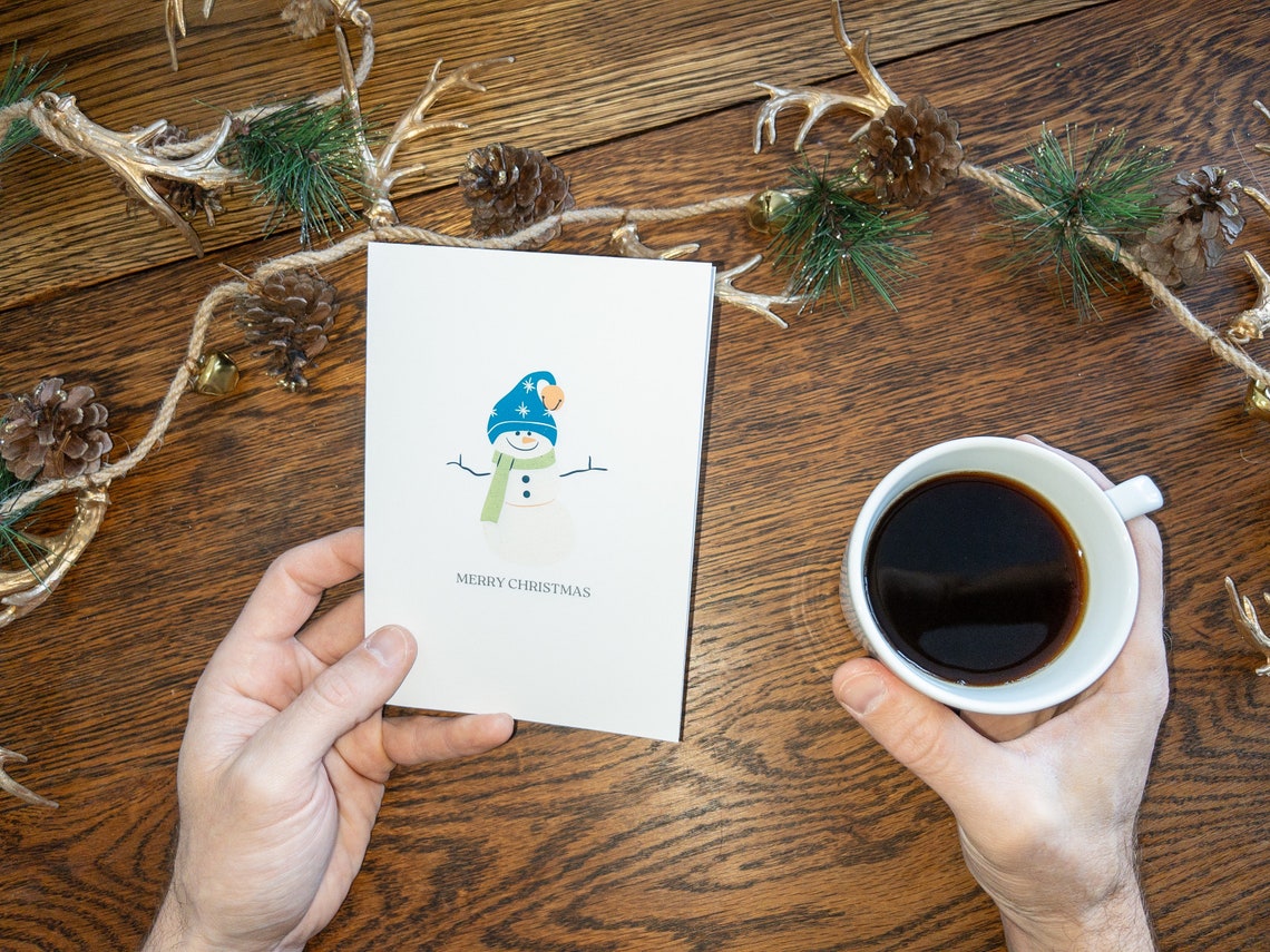 Printable Christmas Cards Digital Download Simple Christmas Cards Set ...