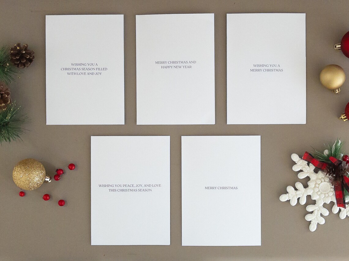 Printable Christmas Cards Digital Download Simple Christmas Cards Set ...