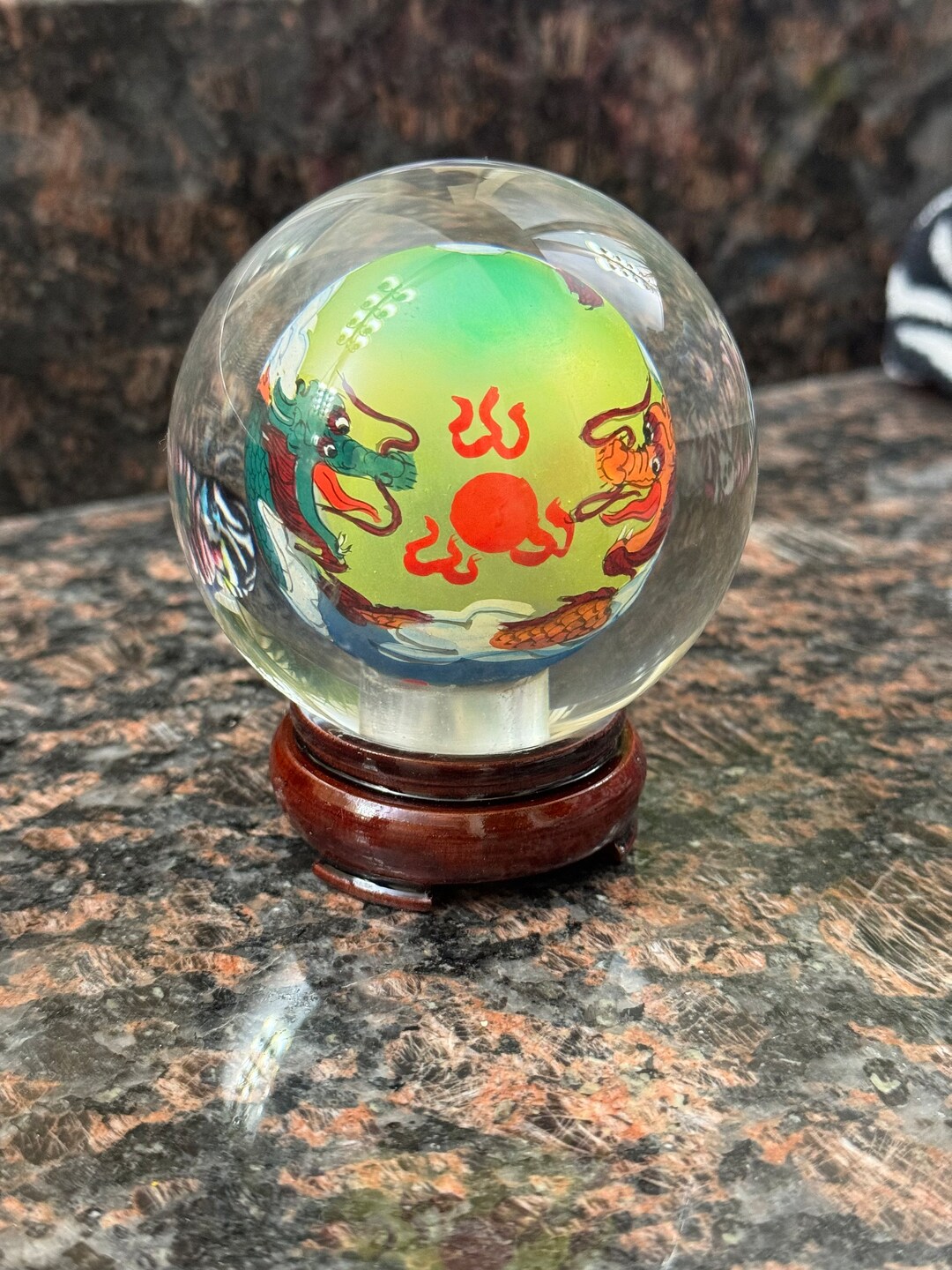 Chinese Vintage Reverse Hand-painted Crystal Glass Globe - Etsy
