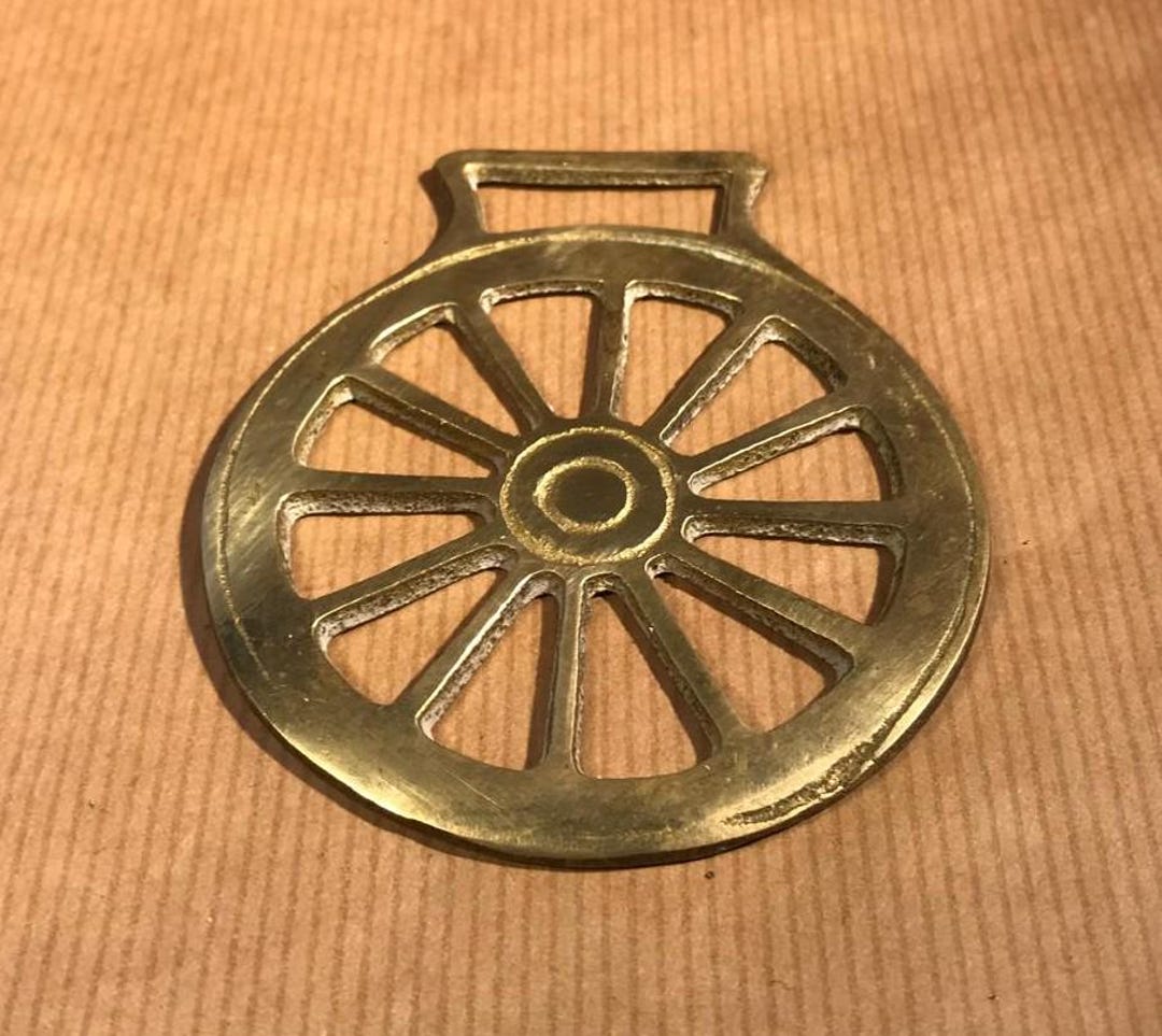 Timeless Traditions: Vintage Wagon Wheel Horse Brass Martingale ...