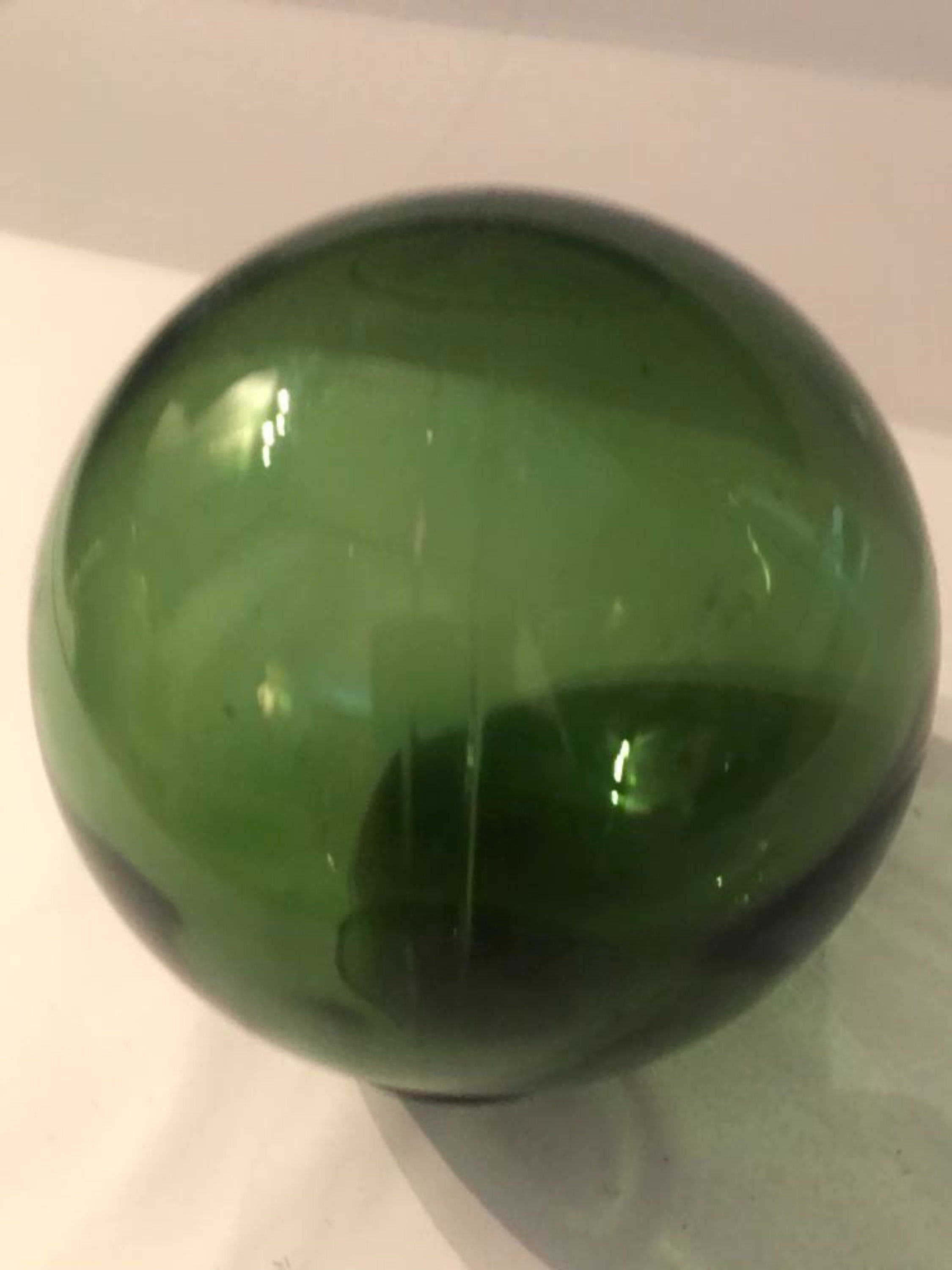 Pair of Vintage Dark Green Glass Fishing Floats in old but Not Original ...