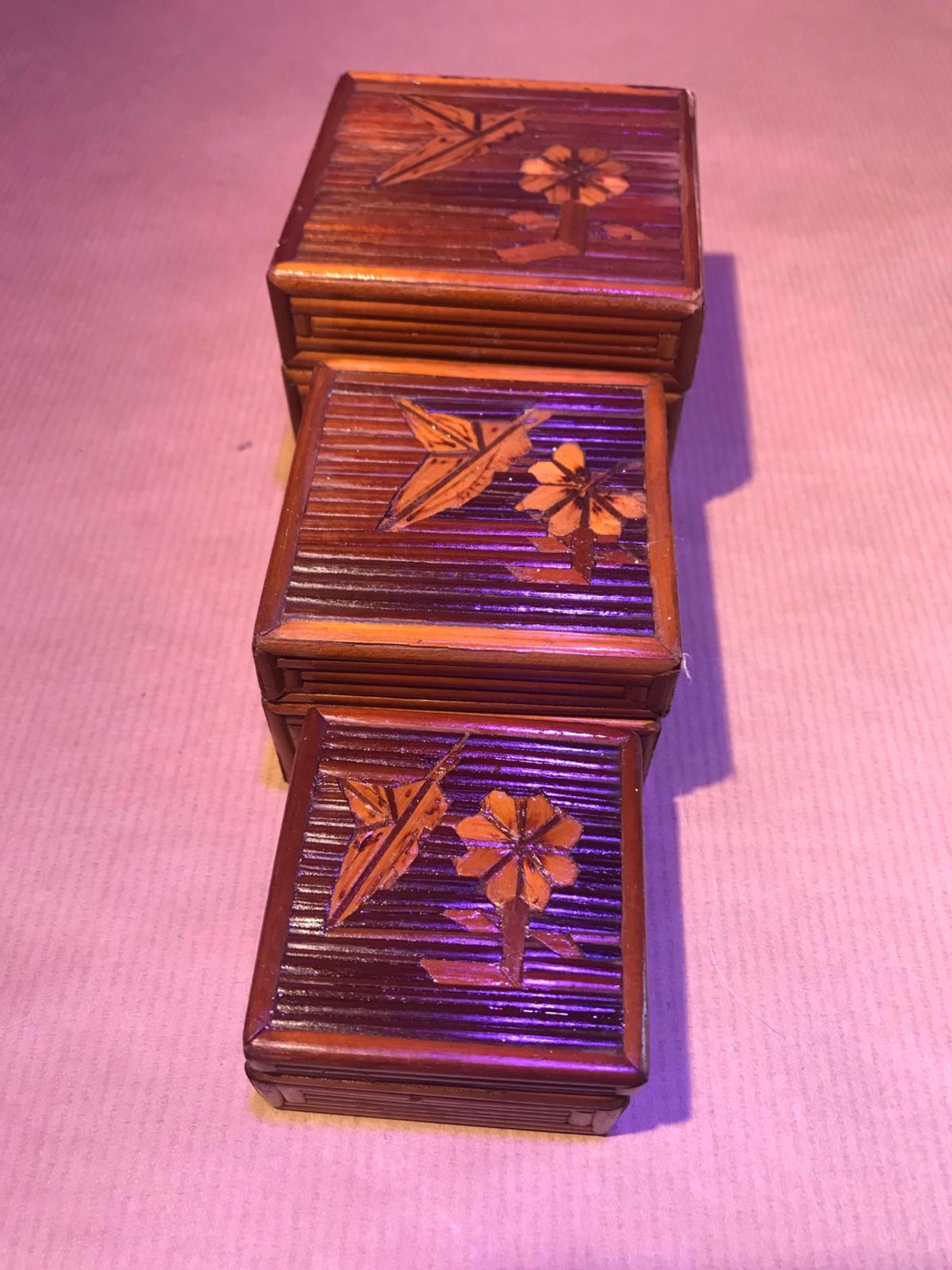 Discover the Timeless Elegance of Vintage Straw Marquetry Nesting Boxes ...