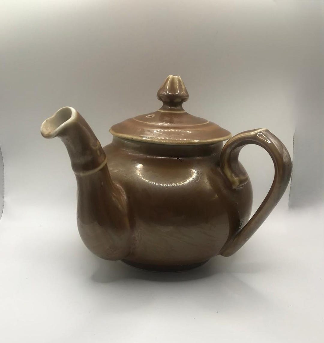 Vintage Pillivuyt Brown Lustre Teapot: French Porcelain, 3-pint ...