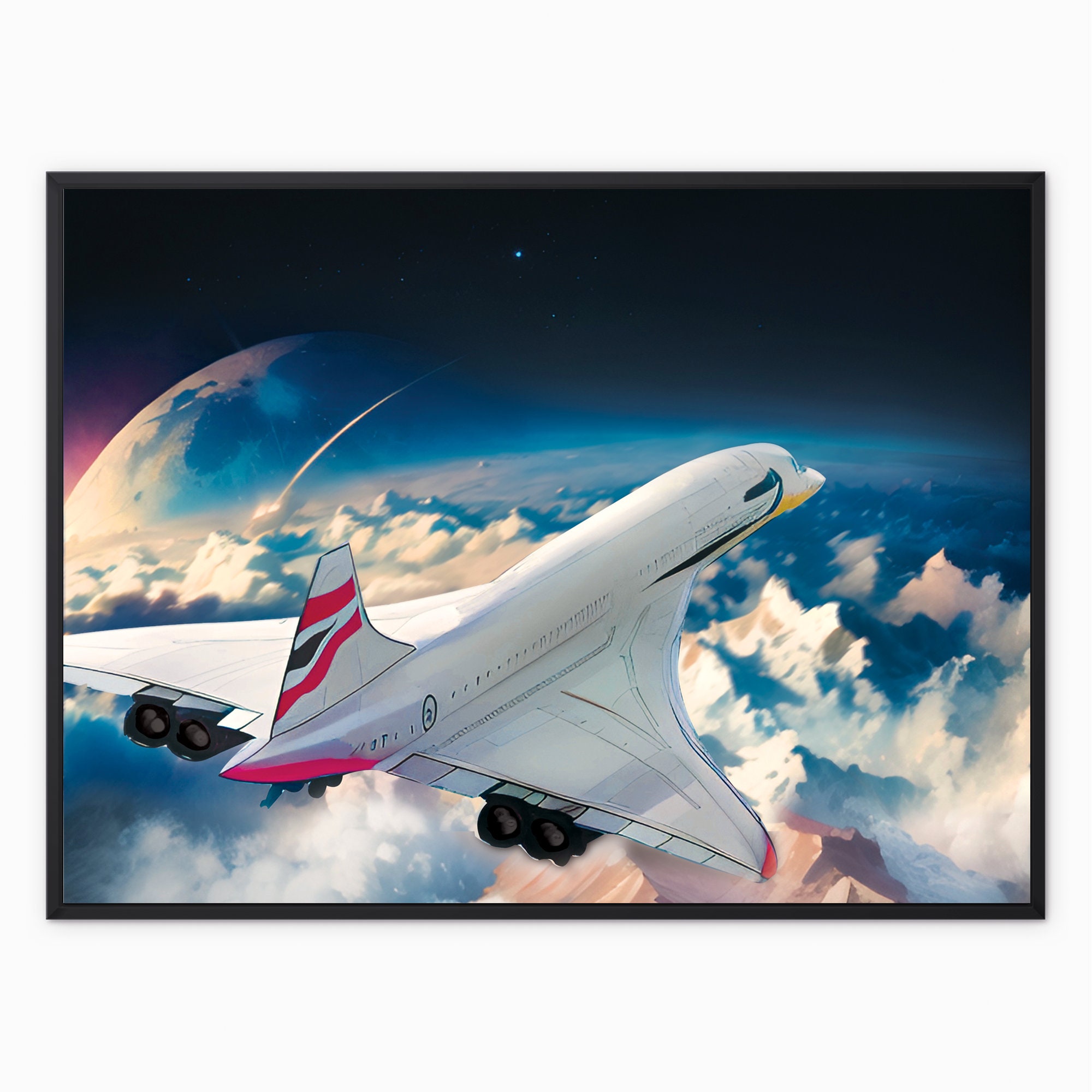 Concorde Supersonic Airliner Digital Art Framed Print Aviation ...