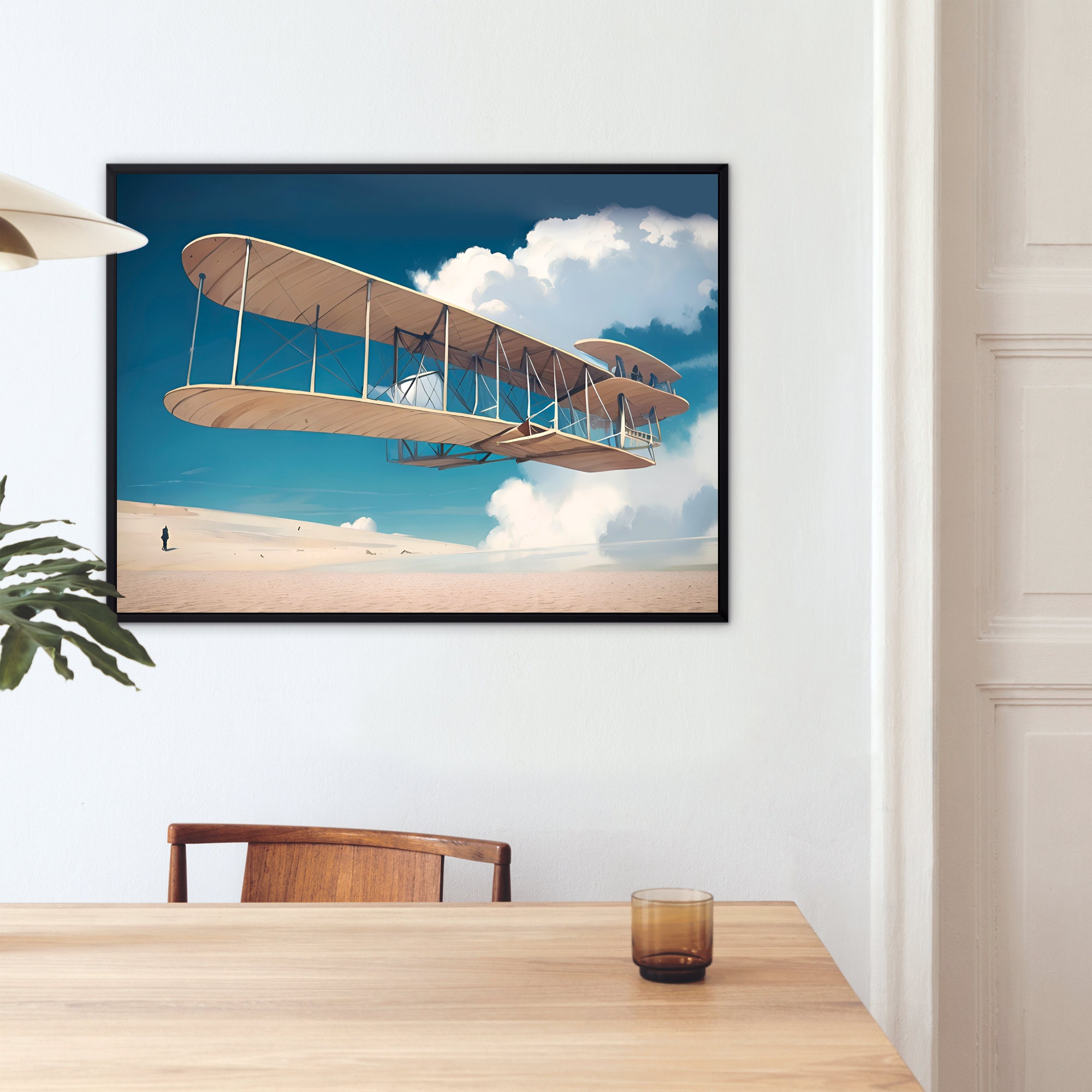 Kitty Hawk the Wright Flyer Digital Art Home Decor Framed Airplane ...