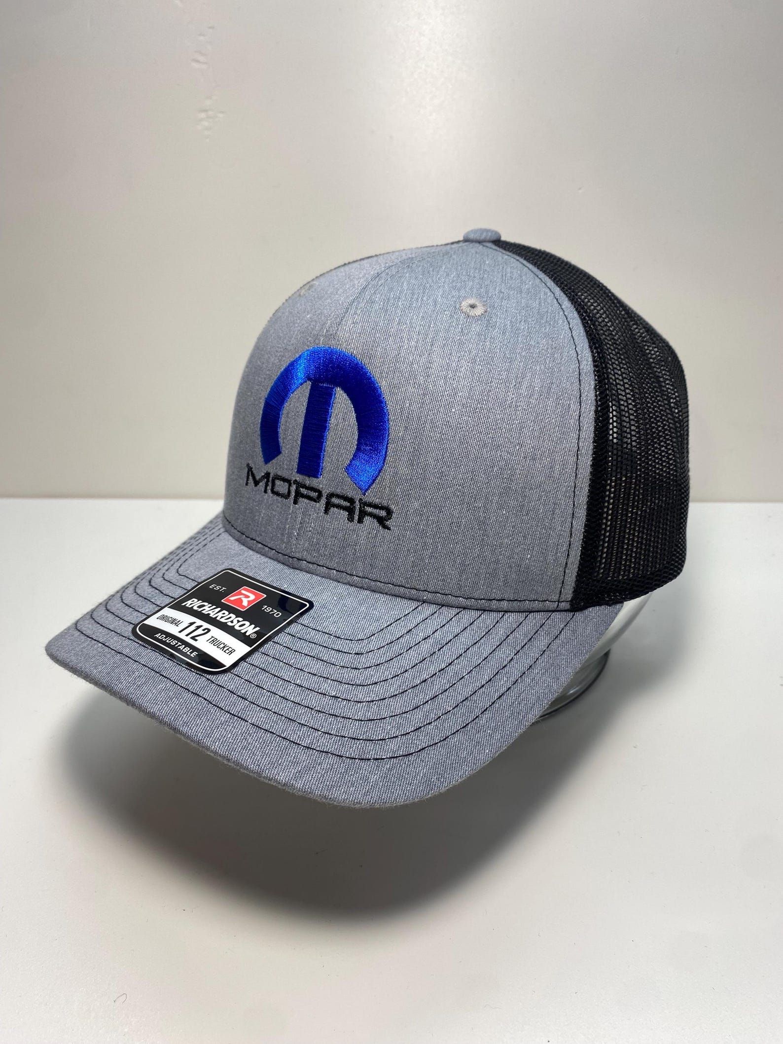 Mopar Logo Dodge Hat, Centered Logo, Blue M, Black Text, Richardson 112 ...