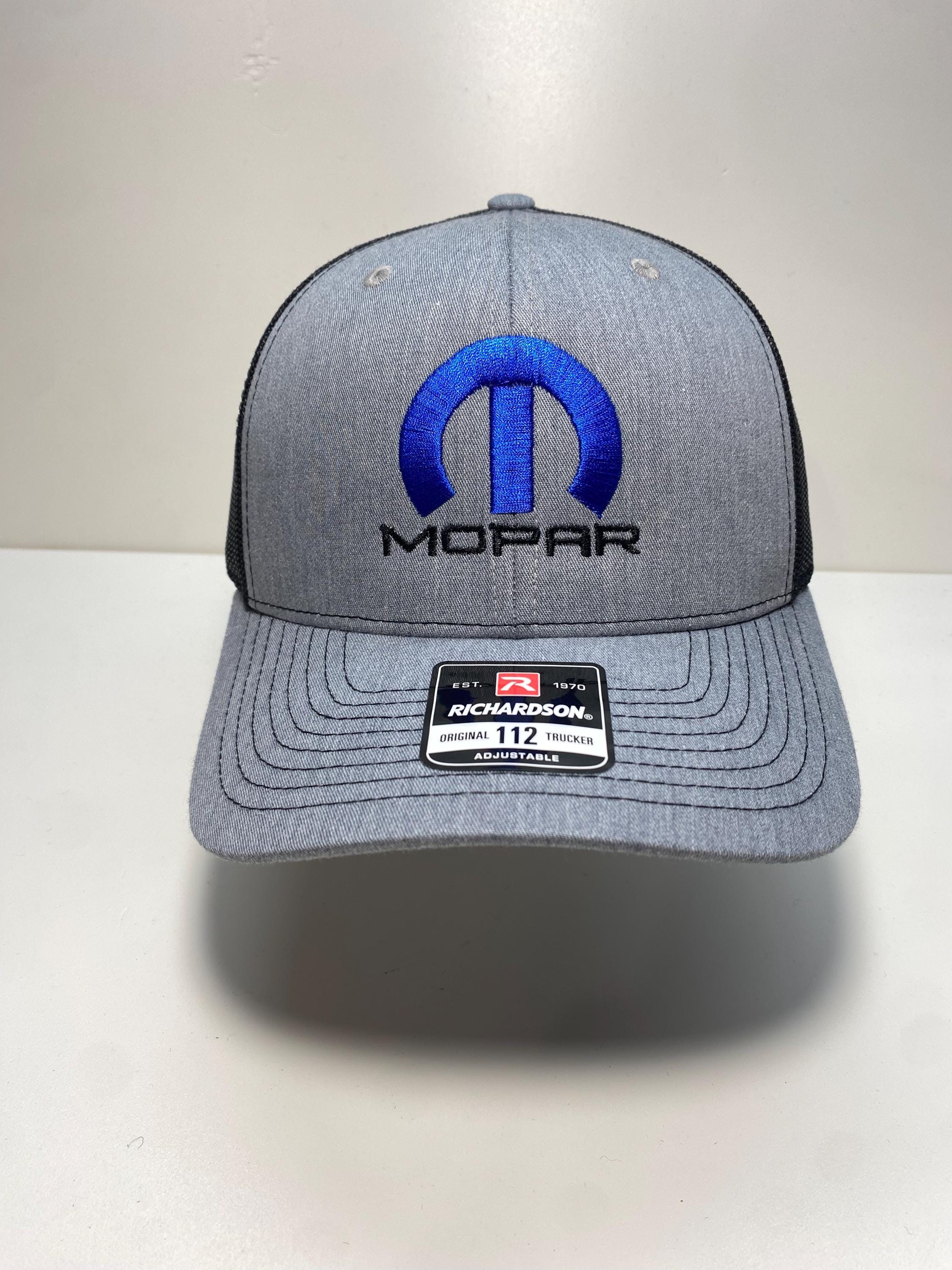 Mopar Logo Dodge Hat, Centered Logo, Blue M, Black Text, Richardson 112 ...