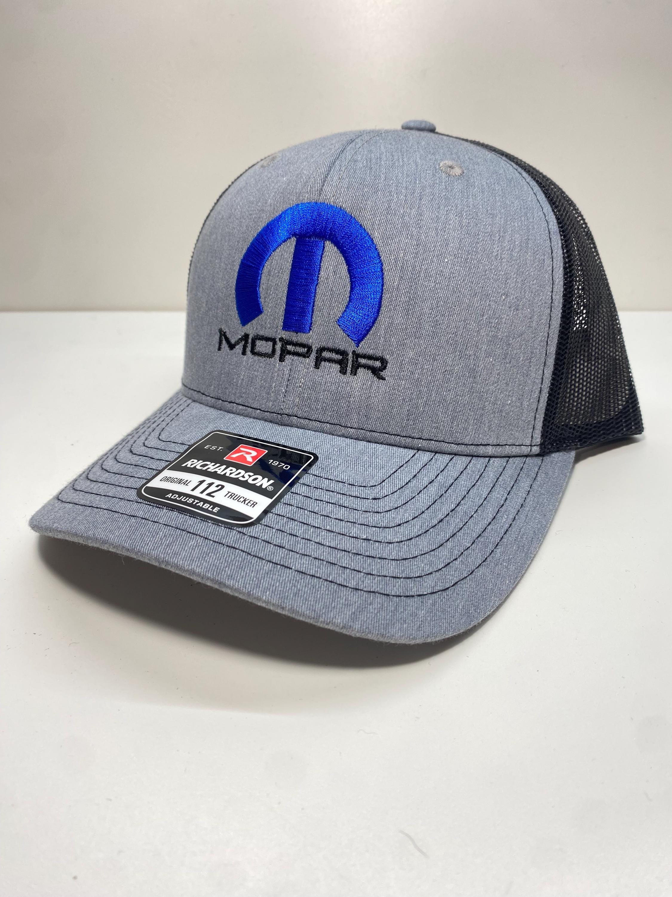 Mopar Logo Dodge Hat, Centered Logo, Blue M, Black Text, Richardson 112 ...