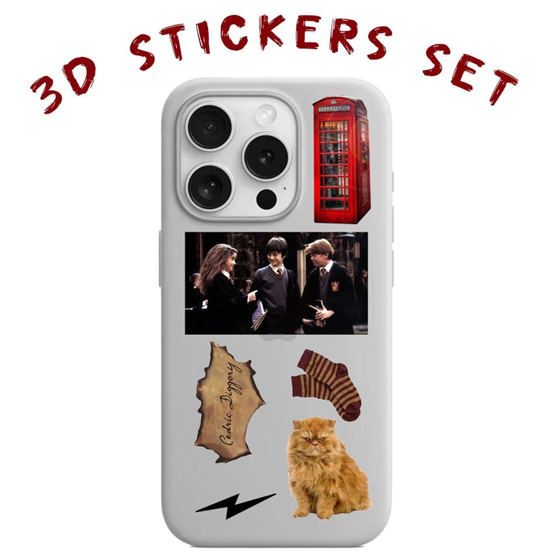 Harry Potter 3D Vinyl Stickers Set Hogwarts House Decor & Magical ...