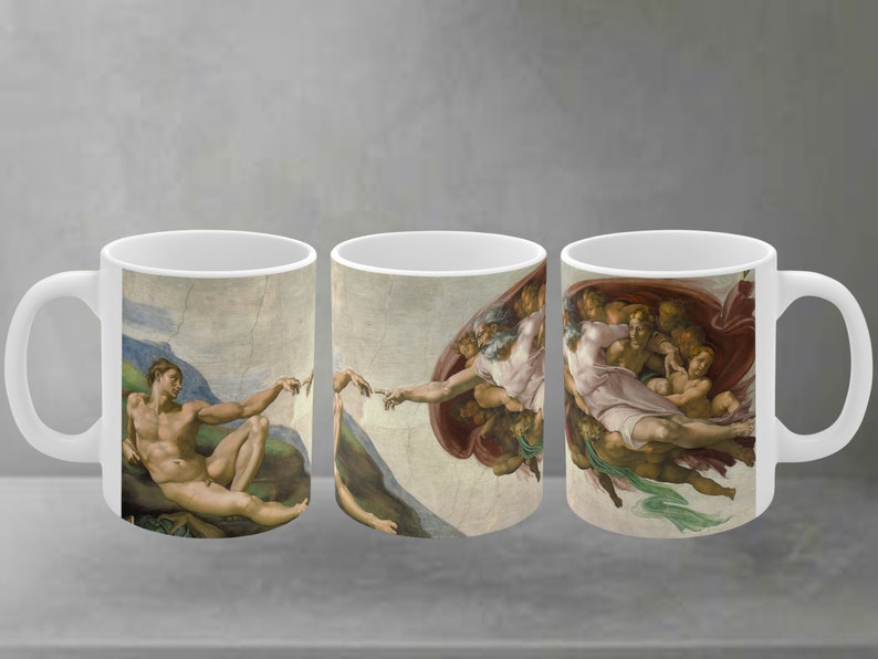 Creation of Adam Biblical Fresco Painting by Italian Artist ...