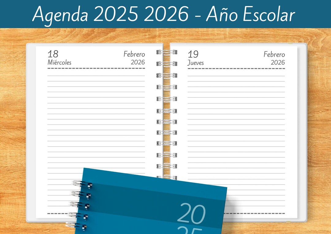 Agenda 2025 2026 Diaria - Año Escolar - Imprimible - Agosto a Julio ...