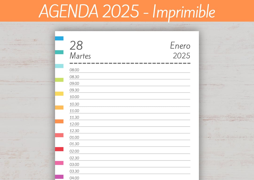 Agenda 2025 para imprimir - Diaria - Un dia por pagina - Planeadores ...
