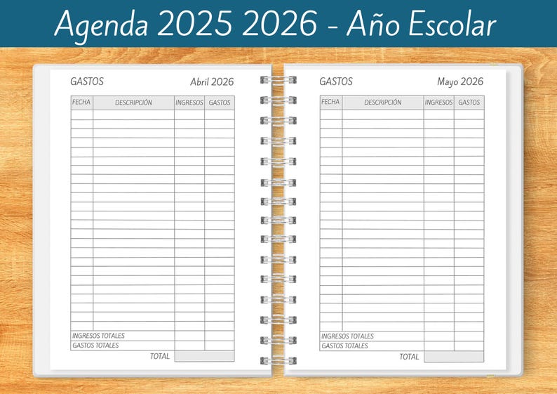 Agenda 2025 2026 Diaria - Año Escolar - Imprimible - Agosto a Julio ...