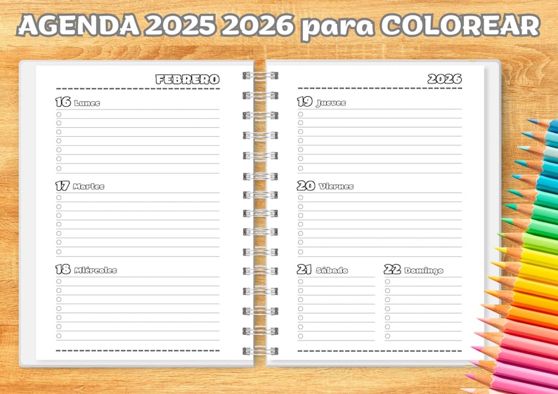 Agenda 2025 2026 - Año Escolar - para Colorear - para imprimir ...