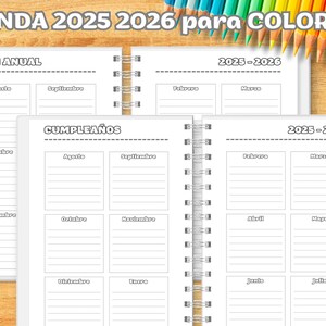 Agenda 2025 2026 - Año Escolar - para Colorear - para imprimir ...
