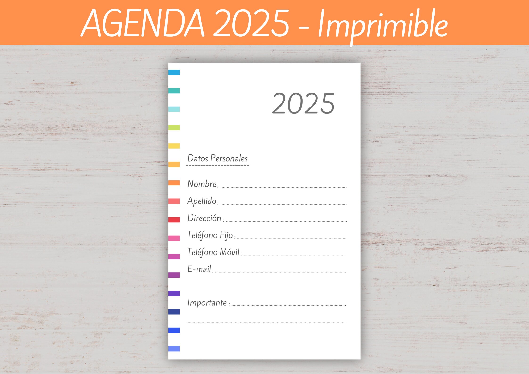 Agenda 2025 para imprimir - 7 dias por pagina - Planeadores Mensuales - Gastos - Notas ...