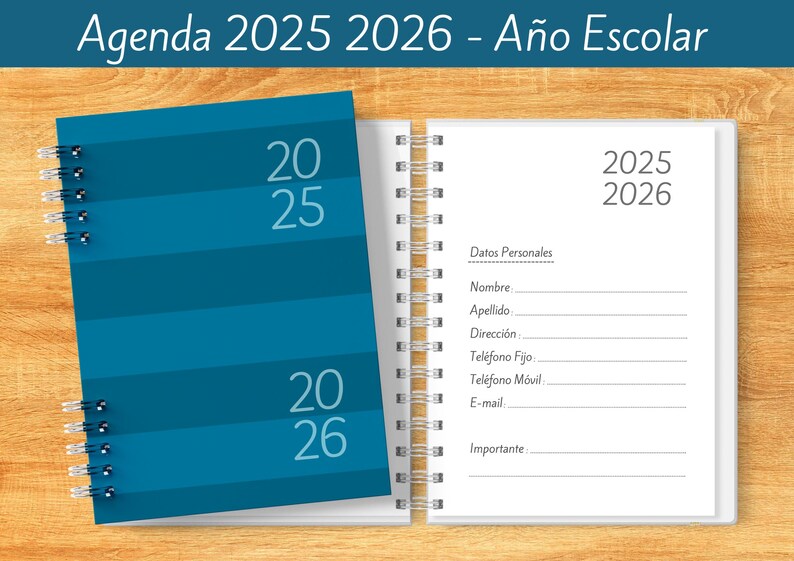 Agenda 2025 2026 Diaria - Año Escolar - Imprimible - Agosto a Julio ...