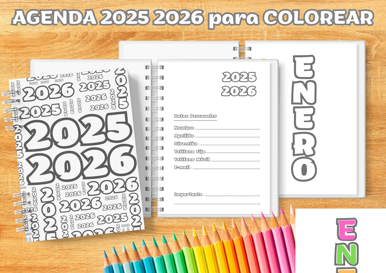 Agenda 2025 2026 - Año Escolar - para Colorear - para imprimir ...