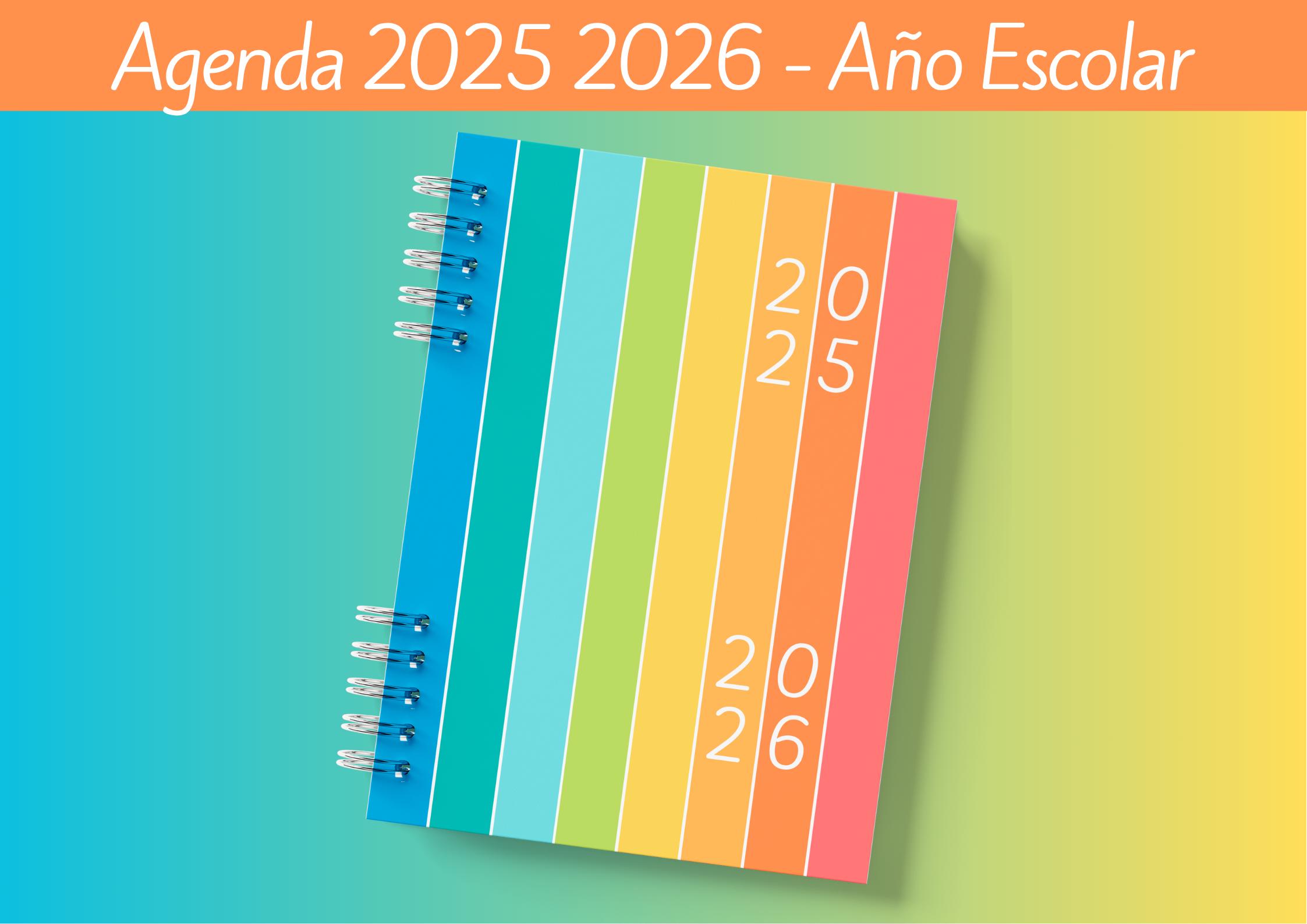 Agenda 2025 2026 - Año Escolar - para imprimir - Semanal - Meses ...